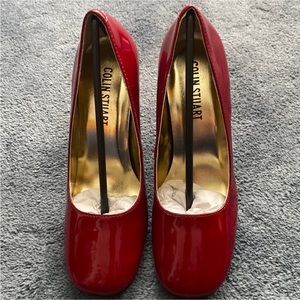 Colin Stuart | Shoes | Nib Colin Stuart Dark Red Patent Heels Size 8 ...